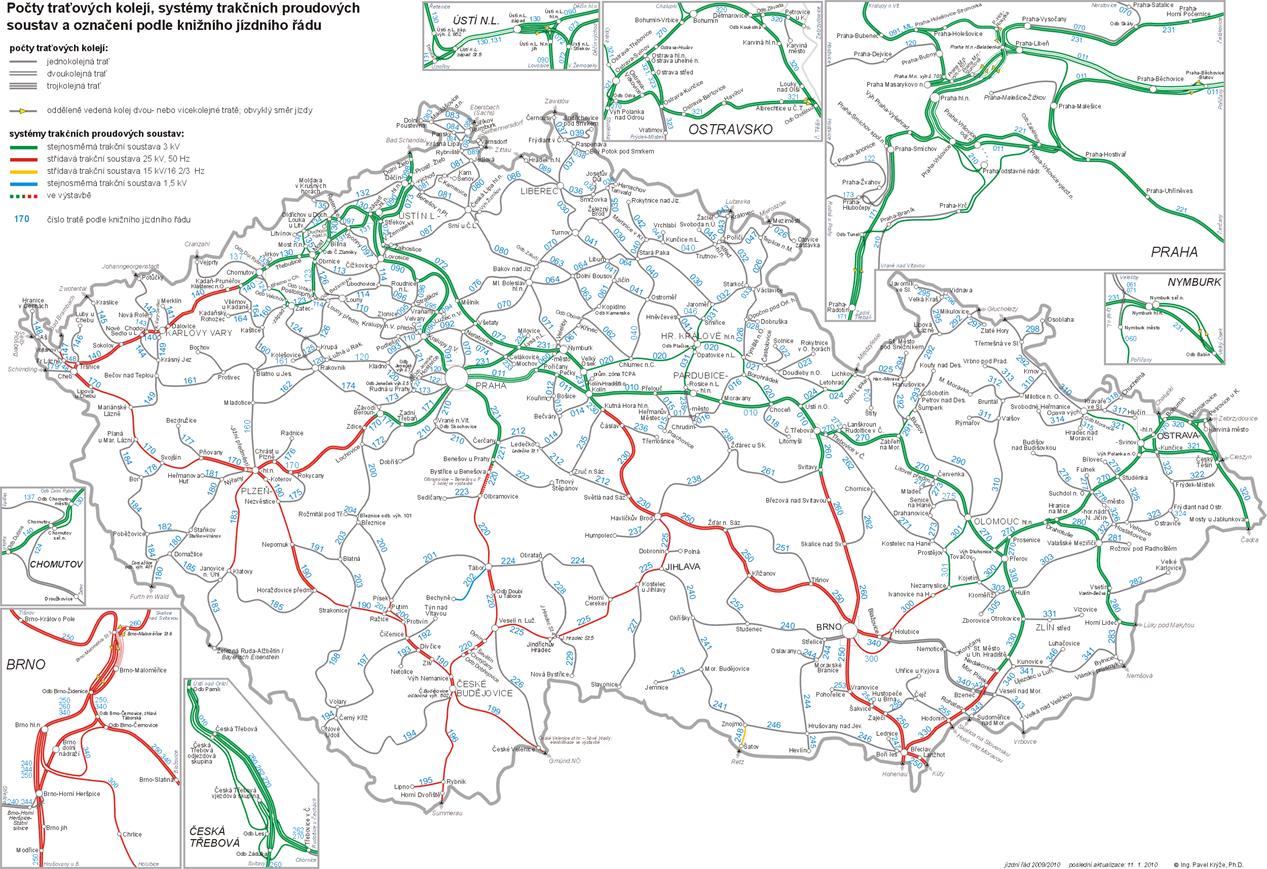 Česká republika: železniční síť
